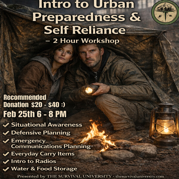 Intro to Urban Preparedness and Self Reliance Workshop